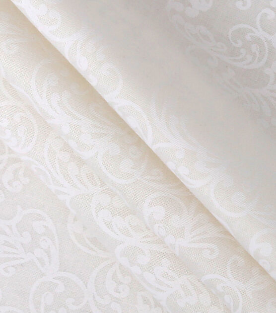 Scrolls White Cotton Fabric By Keepsake Calico Joann