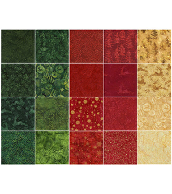 10 Jolly Jingle Square Batik Christmas Cotton Fabric 42ct Joann