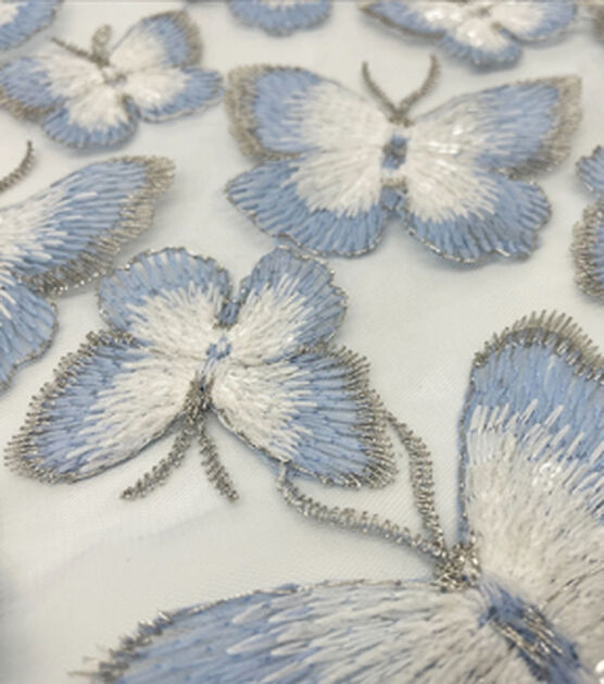Blue Sequin Butterflies Mesh Fabric By Sew Sweet Joann