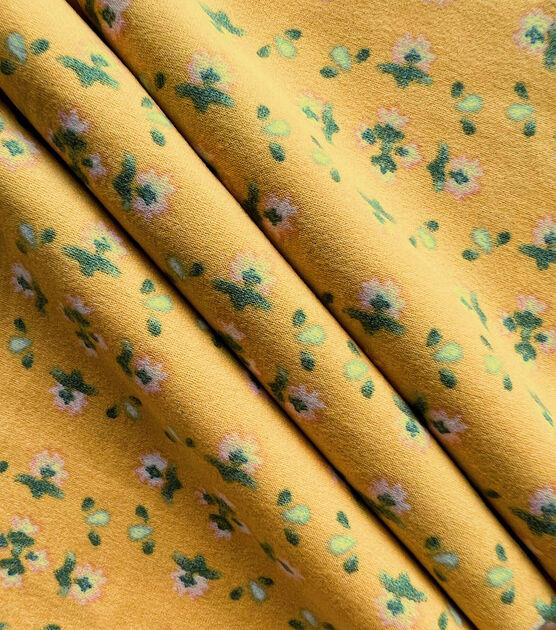 Yellow Flower Geometric Double Brush Jersey Knit Fabric Joann