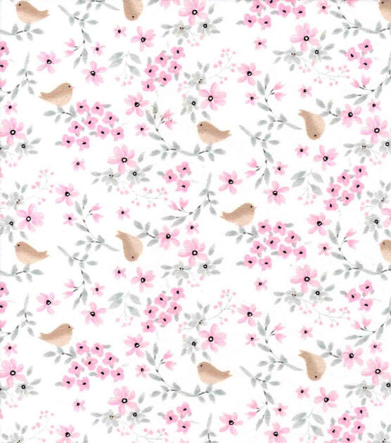 Hazel Floral Bird Nursery Flannel Fabric Joann