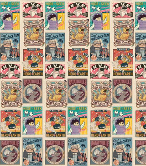 Pixar Multi Char Comic Disney Cotton Fabric Joann