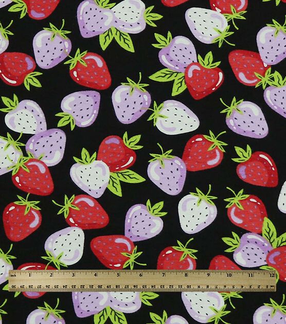 Strawberries On Black Super Snuggle Flannel Fabric Joann