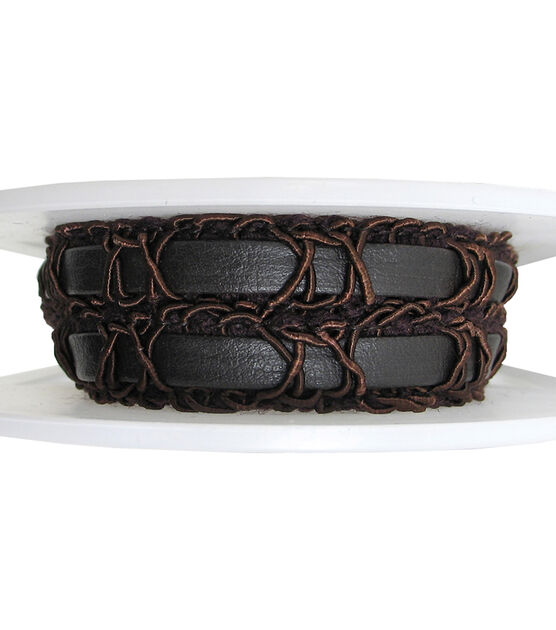 Seal Brown Faux Leather Braid Trim Joann