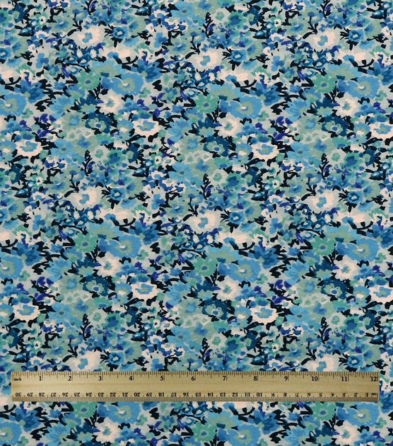 108 Blue Modern Floral Wide Flannel Fabric Joann