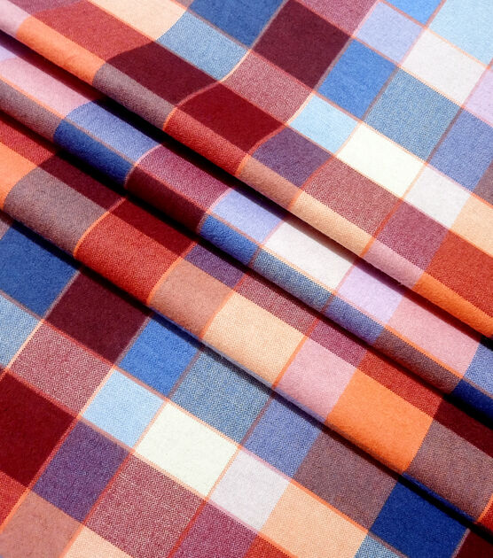 Eddie Bauer Dark Coral Plaid Flannel Prints Fabric Joann