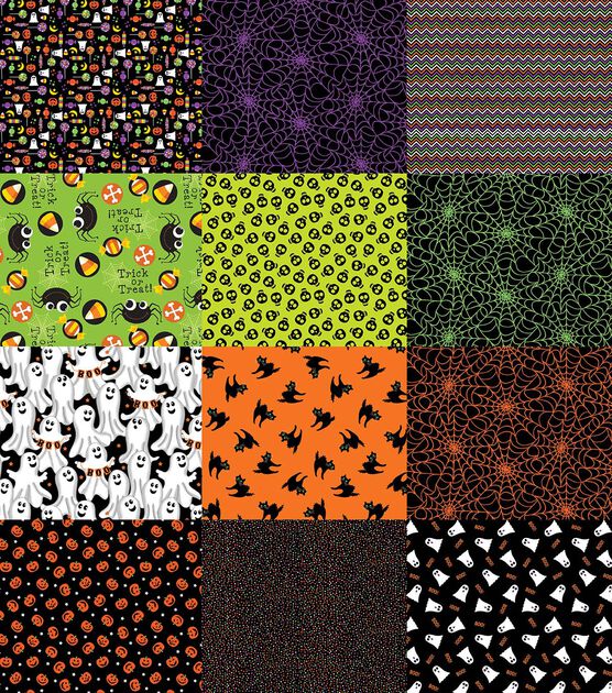Hi Fashion 18 X 22 Halloween Fun Cotton Fat Quarter Bundle 12pc Joann