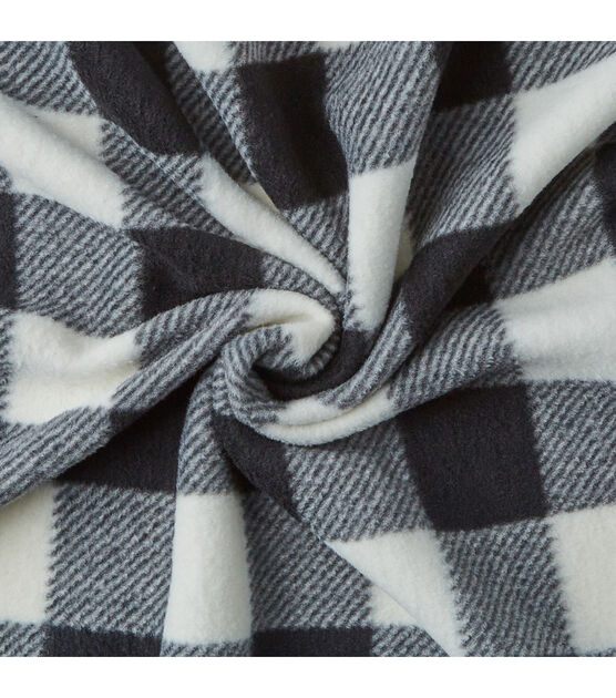 Eddie Bauer Black And White Buffalo Checks Anti Pill Fleece Fabric Joann
