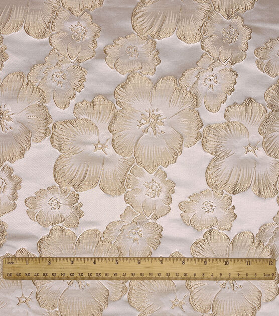Gold Floral Embossed Jacquard Fabric Joann