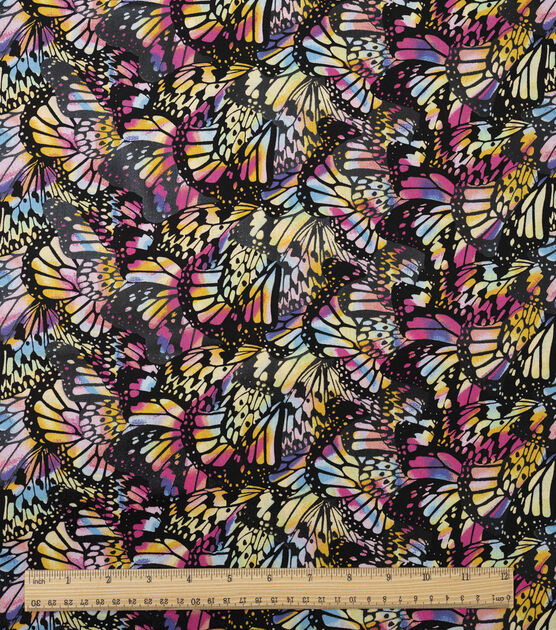 Butterfly Wings On Black Foil Cotton Fabric By Keepsake Calico Joann