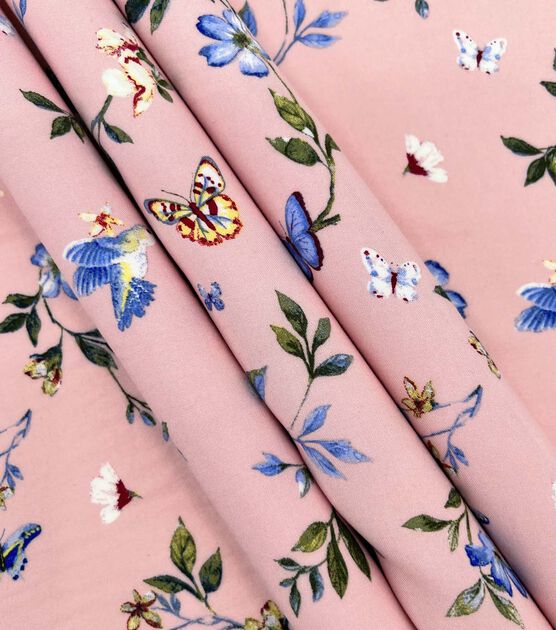 Butterflies On Pink Smocked Rayon Challis Fabric Joann