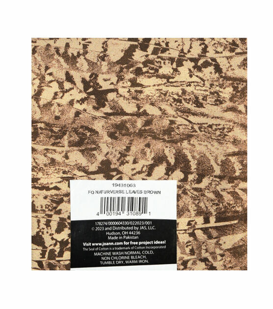 18 X 21 Brown Leaves Cotton Fabric Quarter 1pc By Keepsake Calico Joann