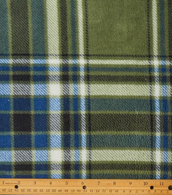 Eddie Bauer Green And Blue Tartan Plaid Anti Pill Fleece Fabric Joann