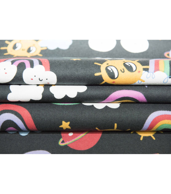 Super Snuggle Rainbow Sun Cloud Toss Flannel Fabric Joann