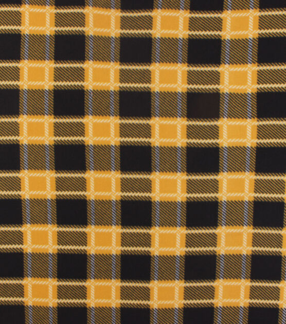 Yellow Black Plaid Blizzard Fleece Fabric Joann