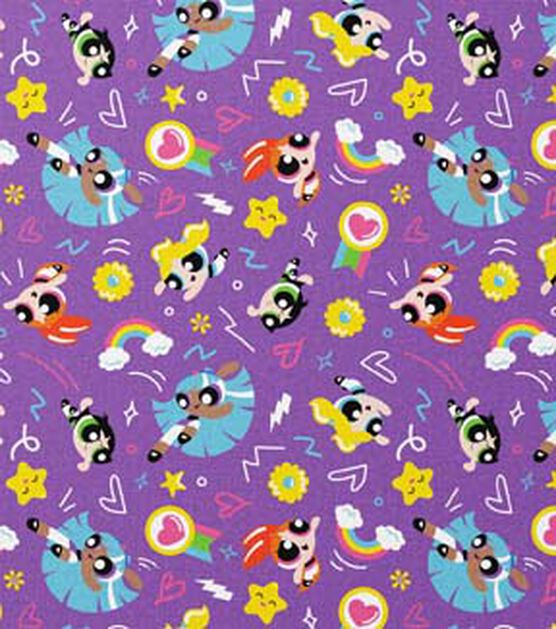 Powerpuff Girls Icons On Purple Cotton Fabric Joann