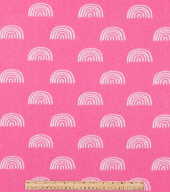 Rainbows On Pink Craft Fleece Fabric By Happy Value Joann