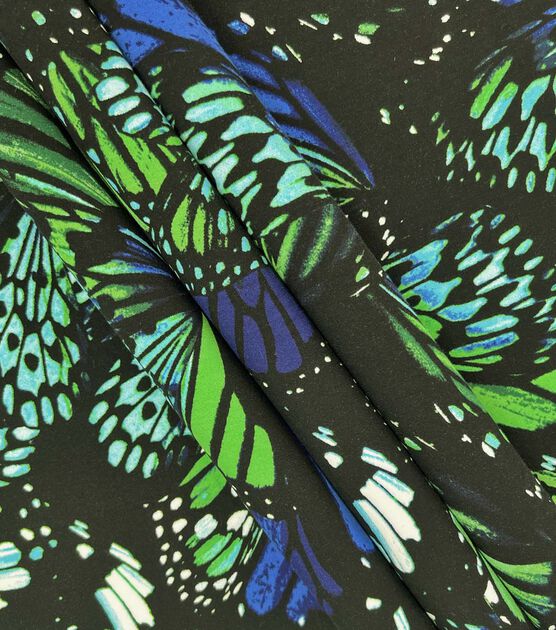 Blue And Green Butterfly Wings Rayon Spandex Knit Fabric Joann