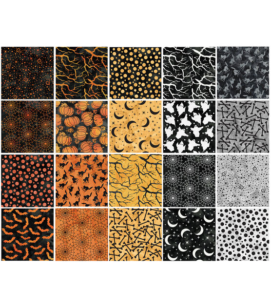 10 Frightful Delight Batik Cotton Fabric Square 42pc Joann