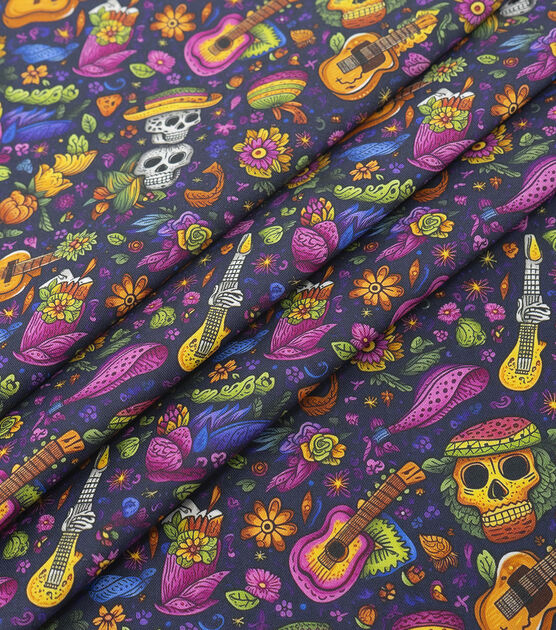 Singer 18 X 21 Skeletons Halloween Cotton Fabric Quarter Bundle 5pc
