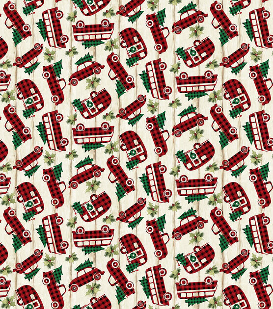 Springs Creative Red Buffalo Check Truck Christmas Cotton Fabric Joann