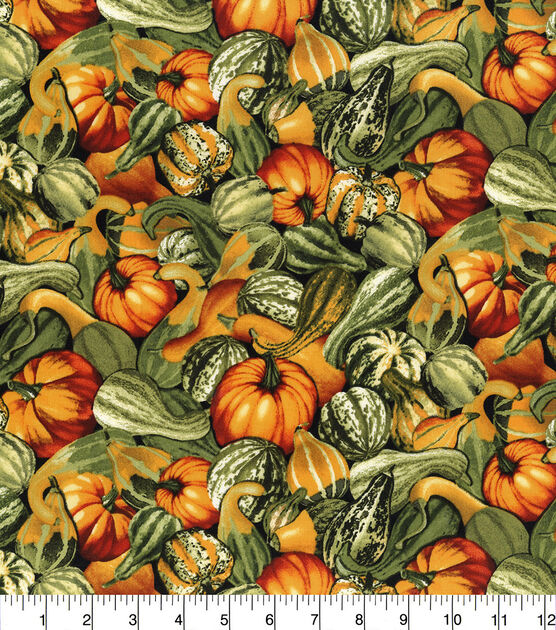 Hi Fashion Pumpkins And Gourds Realistic Fall Cotton Fabric Joann