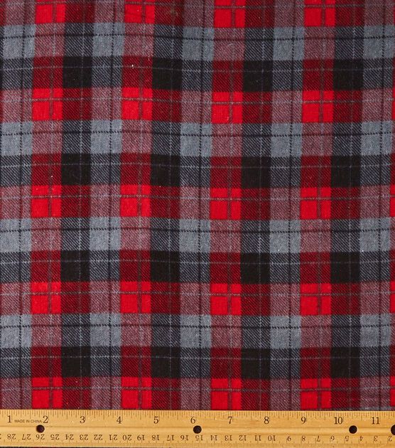 Eddie Bauer Skylar Red And Black Plaid Flannel Prints Fabric Joann