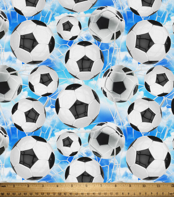 Blue Soccer Sky Novelty Cotton Fabric Joann