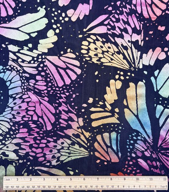 Pink And Blue Butterfly Wings Burnout Velvet Fabric Joann