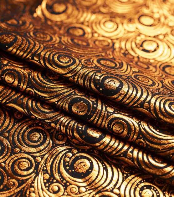 Pumpkin Swirls On Orange Halloween Foil Cotton Fabric Joann