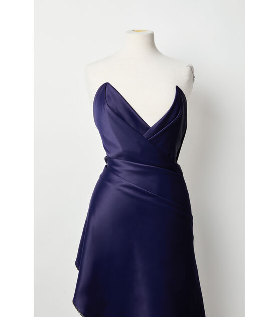 Badgley Mischka Navy Stretch Crepe Satin Fabric Joann