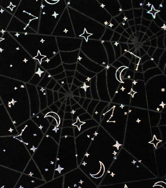 Embossed Webs On Black Velvet Fabric By The Witching Hour Joann