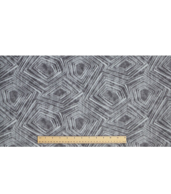 Gray Geometric Textured Anti Pill Plush Fleece Fabric Joann