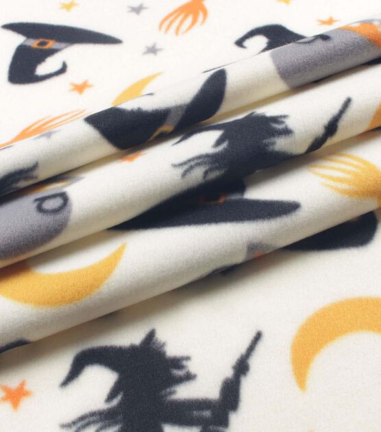 Witch Icons On Cream Halloween Blizzard Fleece Fabric Joann