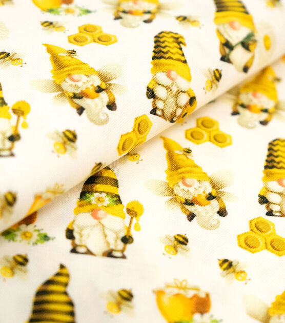 Singer Bee Gnomes White Cotton Fabric Joann