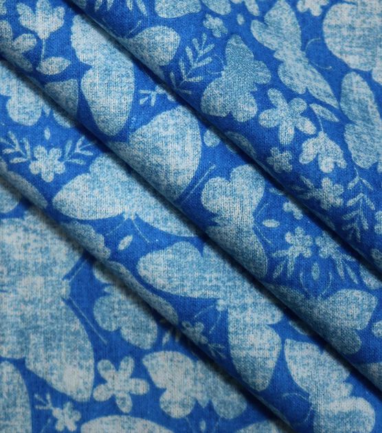 108 Blue Tonal Butterflies Blue Wide Flannel Fabric Joann