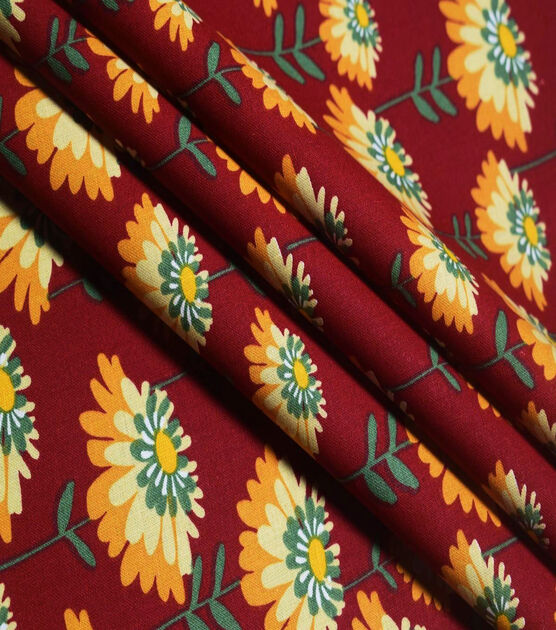 Coneflowers On Red Quilt Cotton Fabric By Quilters Showcase Joann