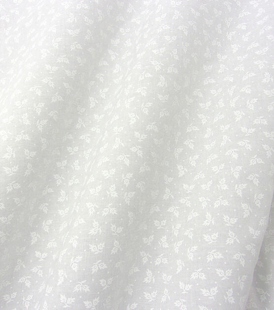 White Double Leaves Quilt Cotton Fabric By Quilters Showcase Joann