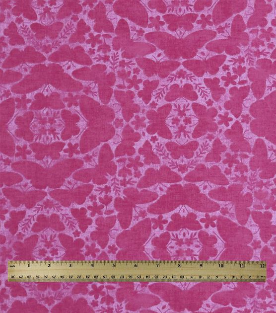 108 Pink Tonal Butterflies Wide Flannel Fabric Joann