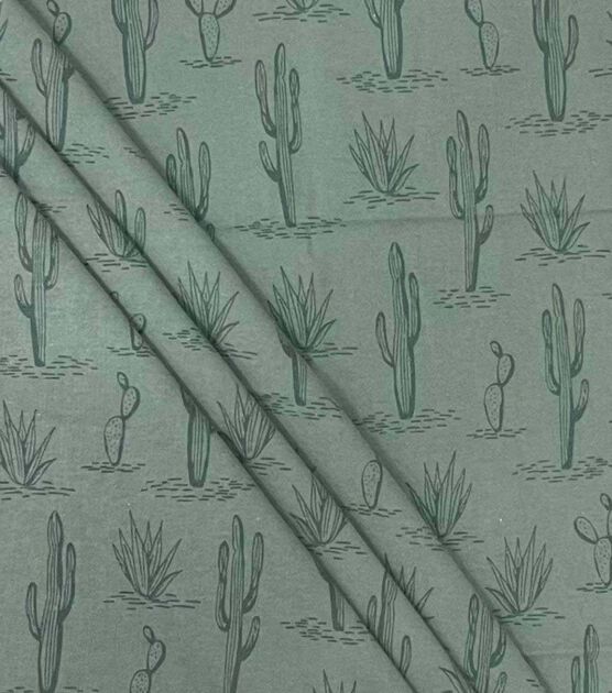 Tonal Green Cactus Nursery Flannel Fabric Joann