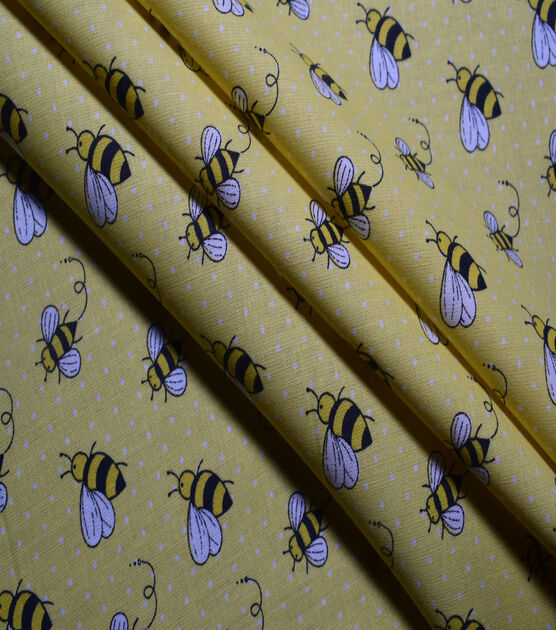 Bees On Yellow Cotton Fabric By Quilters Showcase Joann