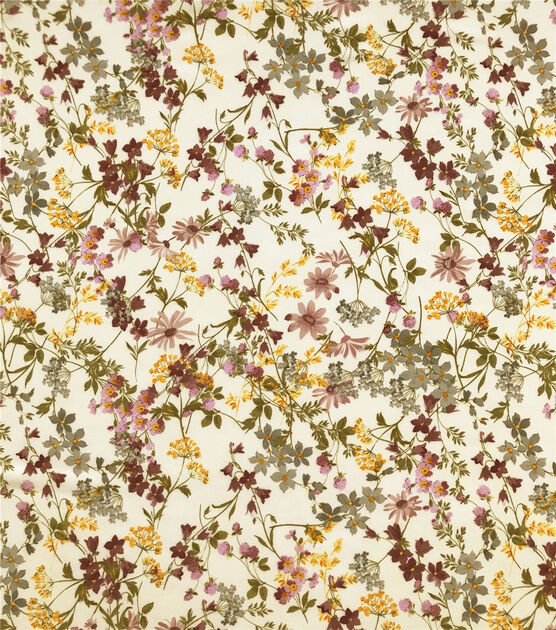Ivory Multi Wildflower Toss Stretch Chiffon Fabric Joann