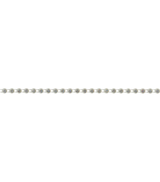 Single Strand Rhinestone Silver Trim 18 X 3ft Joann