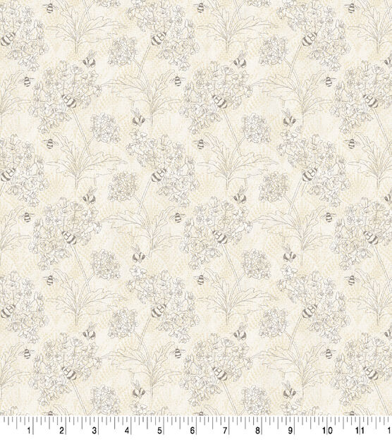 Susan Winget Bee Sketched Line Art On White Premium Cotton Fabric Joann