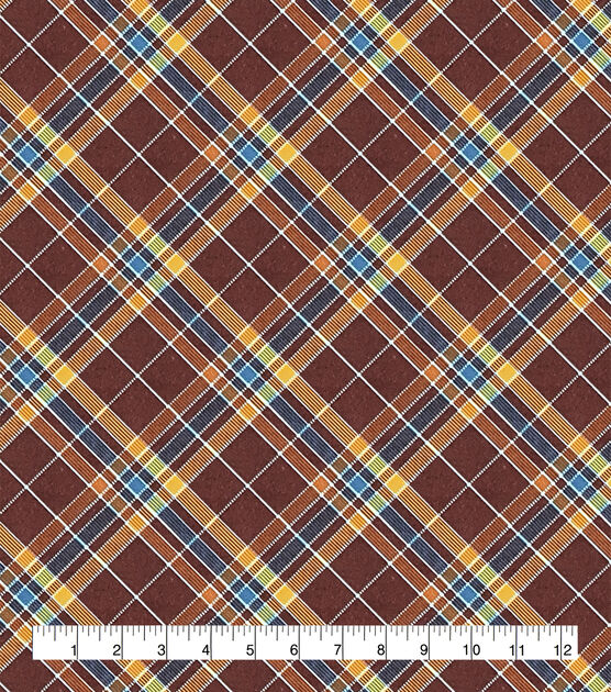 Fall Burgundy Plaid Bias Super Snuggle Flannel Fabric Joann