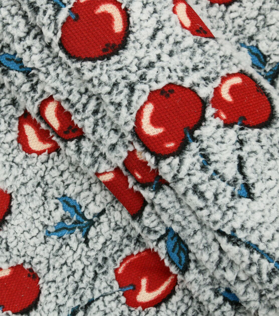 Cherries On Gray Sherpa Fabric Joann