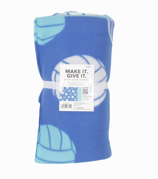 48 Wide Volleyball On Blue No Sew Fleece Blanket By Happy Value Joann