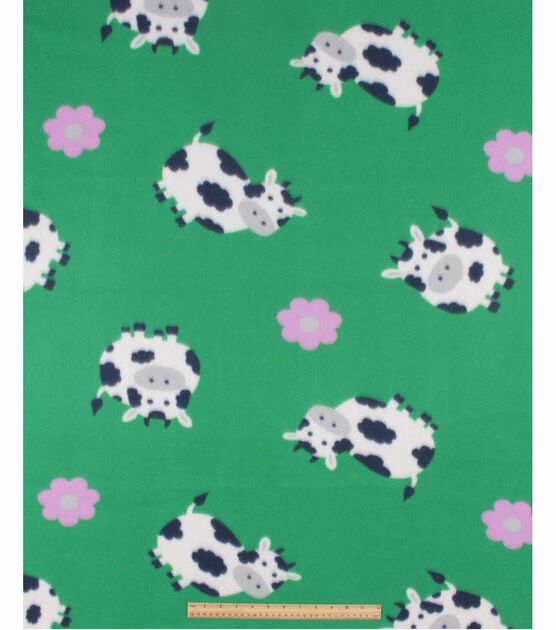 48 Wide Cows On Green No Sew Fleece Blanket By Happy Value Joann