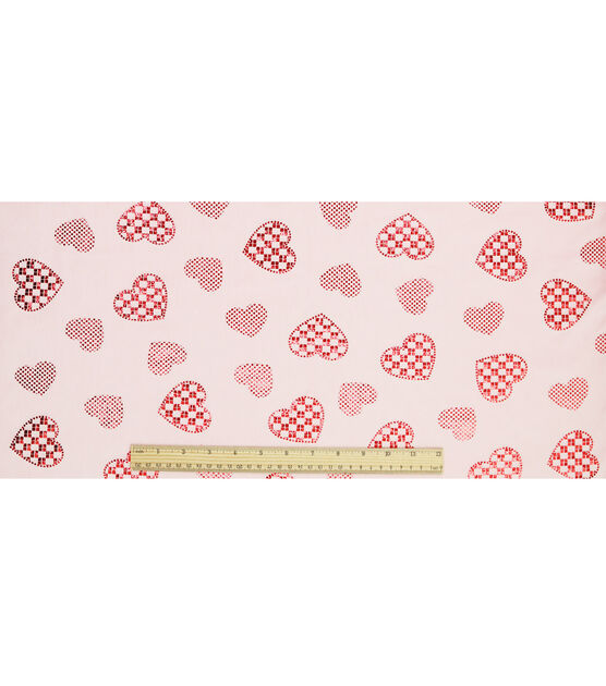 Pink Foil Hearts Pure Plush Fleece Fabric Joann