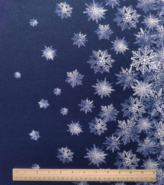 Blue Gradient Snowflakes Christmas Luxe Flannel Fabric Joann